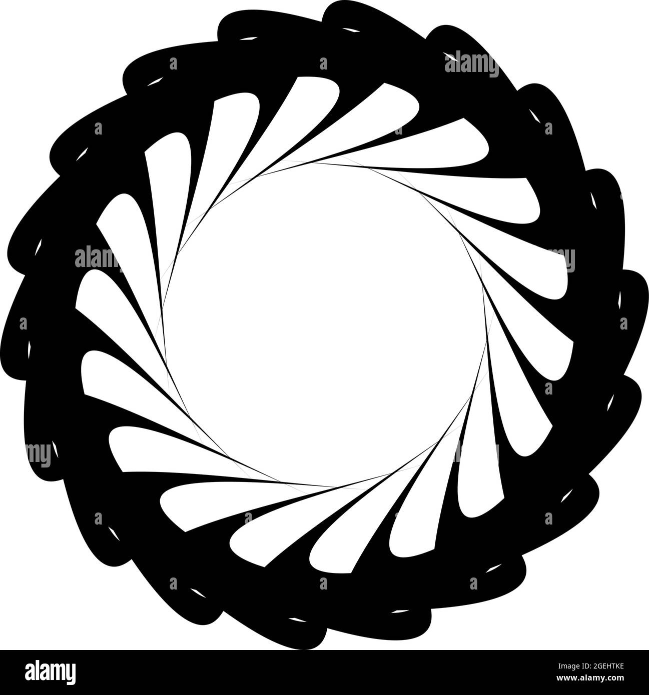 Circular, radial icon, motif, mandala shape. Swirl, twirl, helix ...