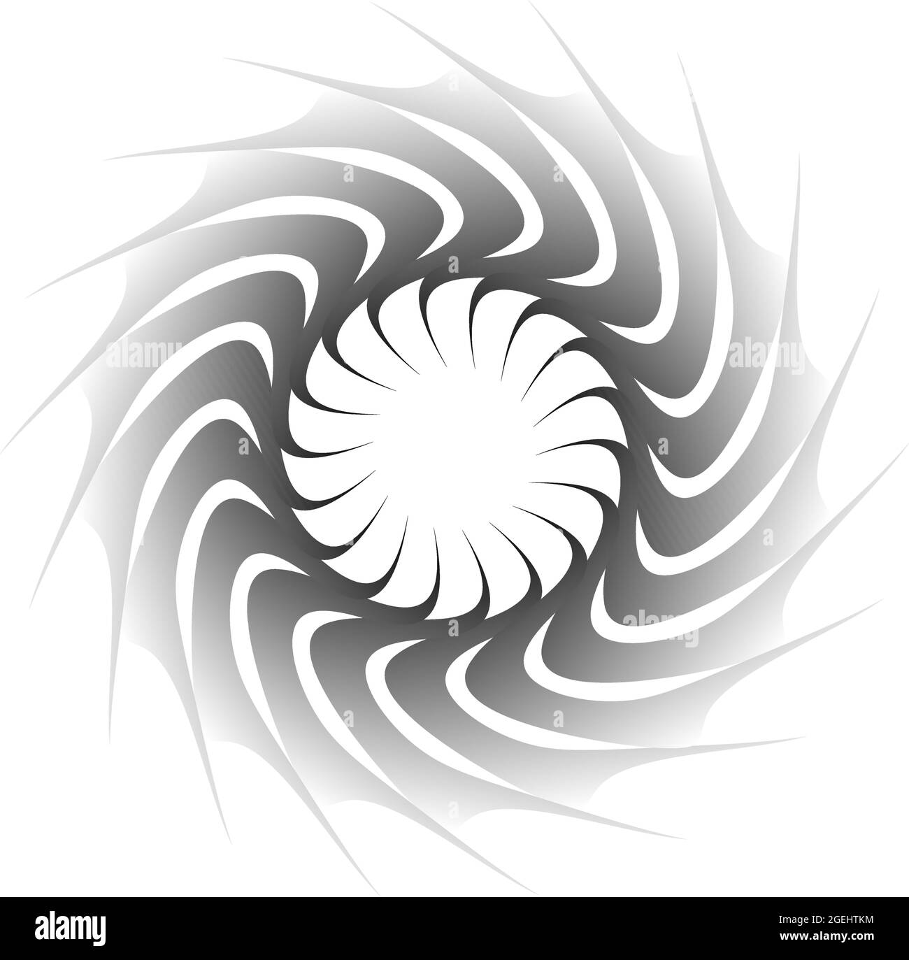Circular, radial icon, motif, mandala shape. Swirl, twirl, helix ...