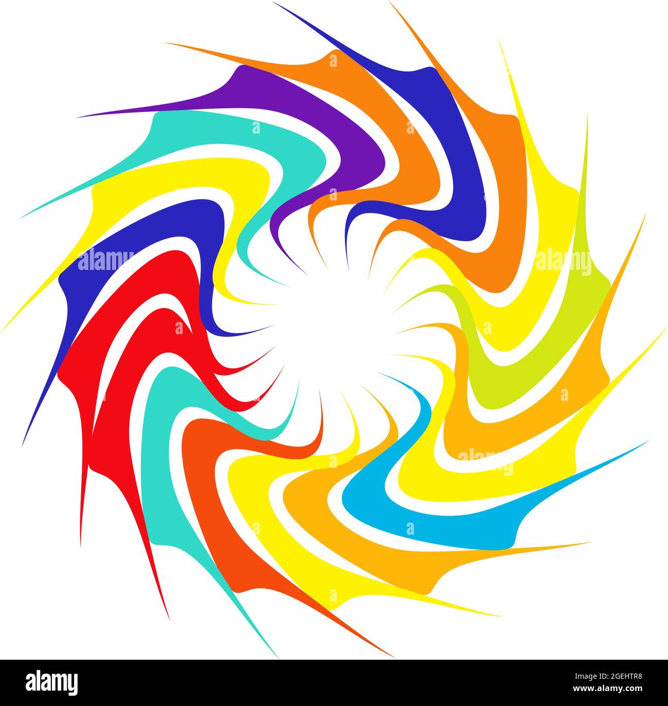 Circular, radial icon, motif, mandala shape. Swirl, twirl, helix ...