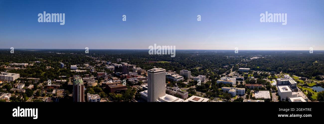 Aerial panorama Tallahassee Florida State Capitol Building Stock Photo ...