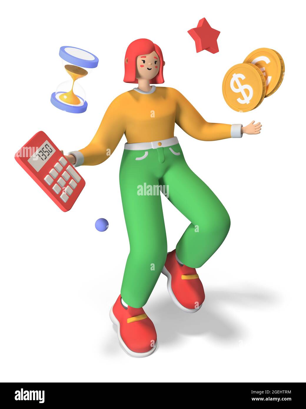 Budget planning - colorful 3D style illustration cartoon style ...