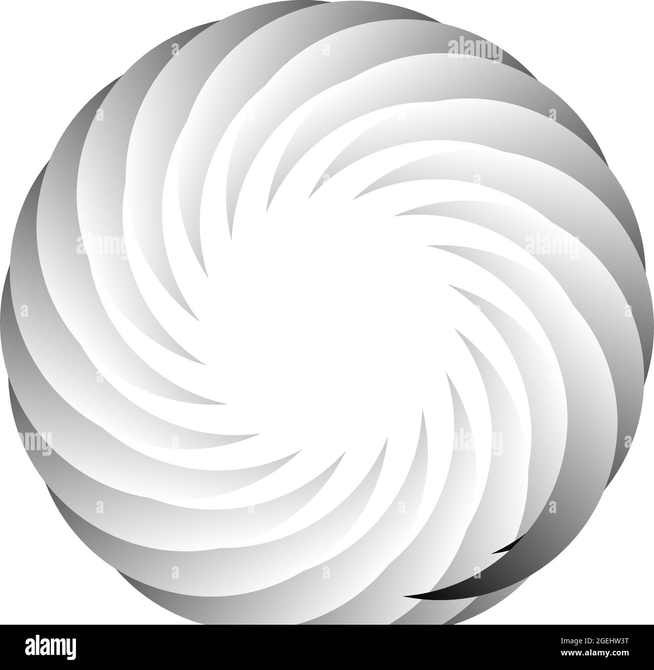 Circular, radial icon, motif, mandala shape. Swirl, twirl, helix ...
