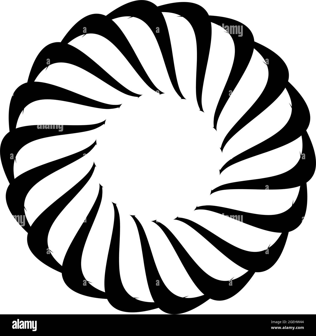 Circular, radial icon, motif, mandala shape. Swirl, twirl, helix ...