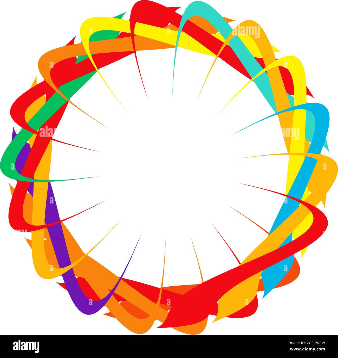 Circular, radial icon, motif, mandala shape. Swirl, twirl, helix ...