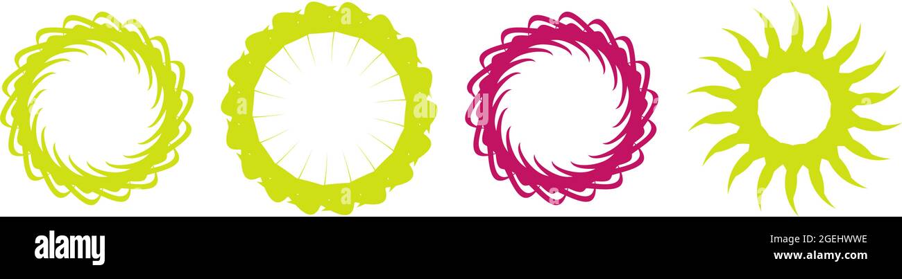 Circular, radial icon, motif, mandala shape. Swirl, twirl, helix ...
