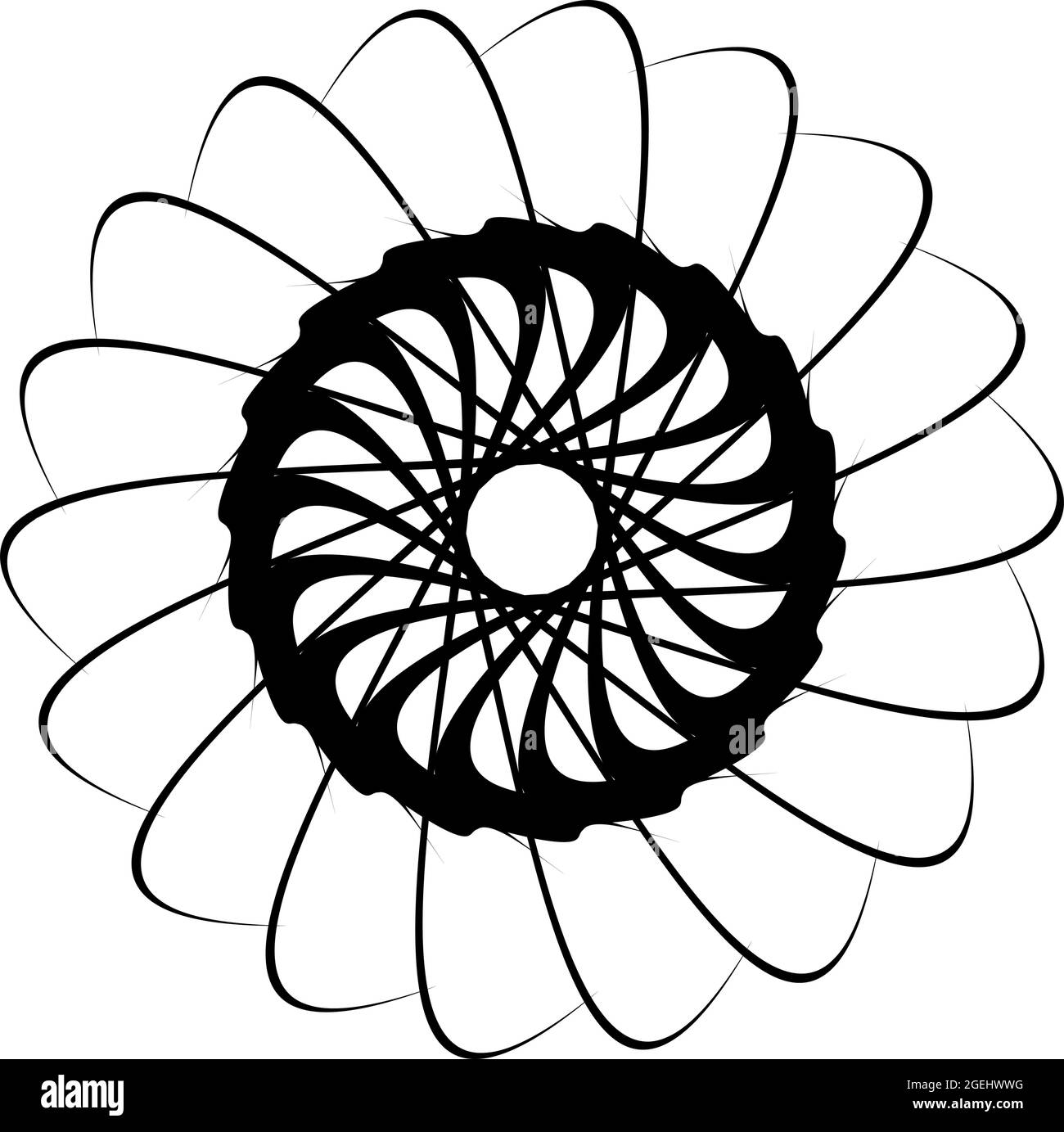 Circular, radial icon, motif, mandala shape. Swirl, twirl, helix ...