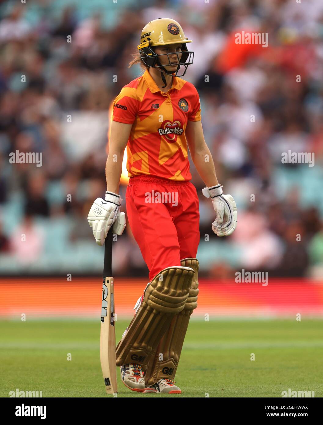 Birmingham Phoenix's Amy Jones reacts after being dismissed during The ...