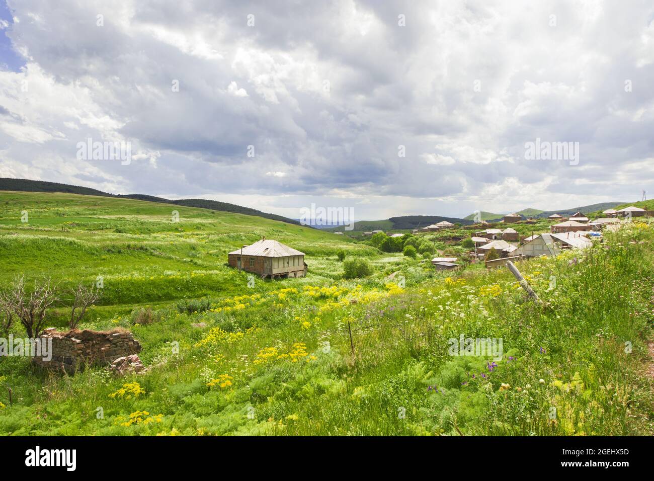 Beautiful scenery of mountain landscape and view of mountain range in ...
