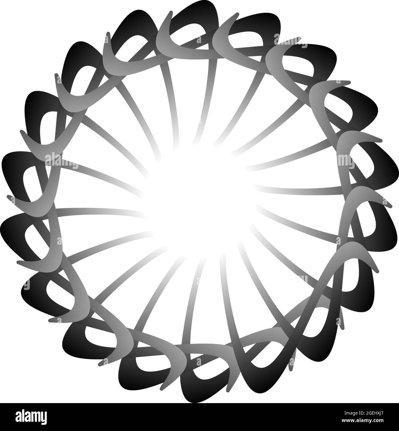 Circular Radial Icon Motif Mandala Shape Swirl Twirl Helix Volute Rotation Geometric