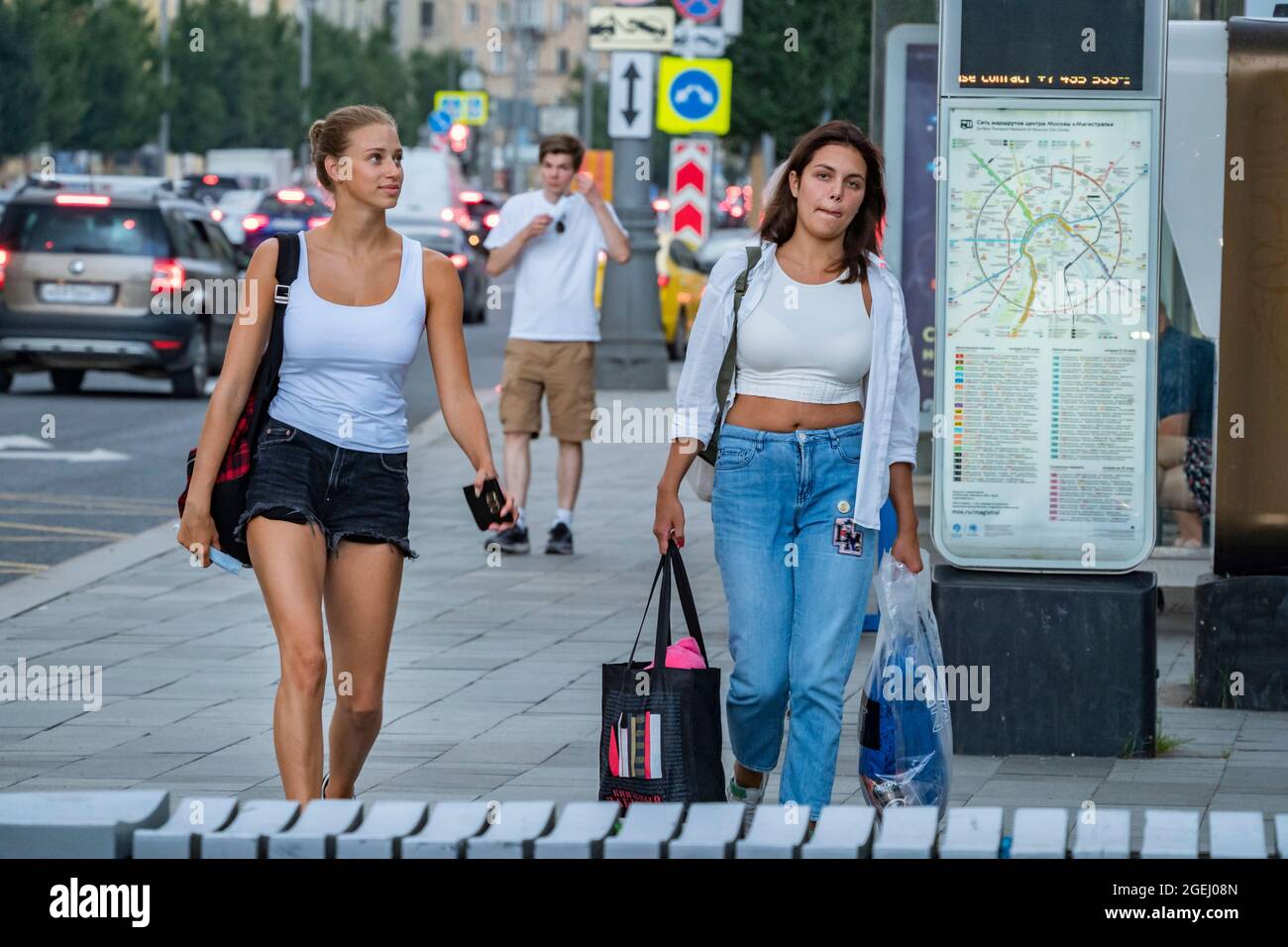 Russia, Moscow. People on city street Stock Photo - Alamy
