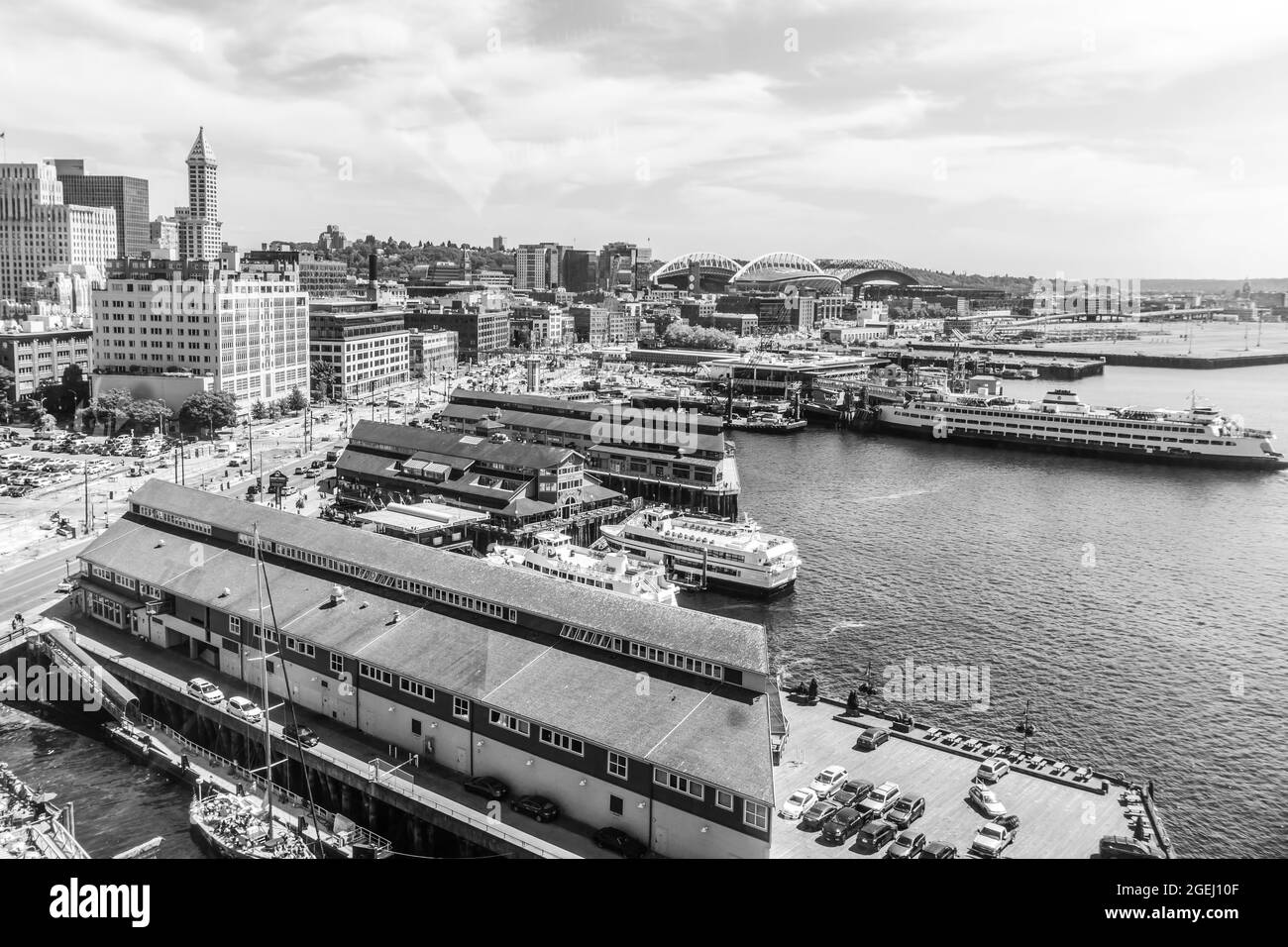 City scenic from above Black and White Stock Photos & Images - Alamy