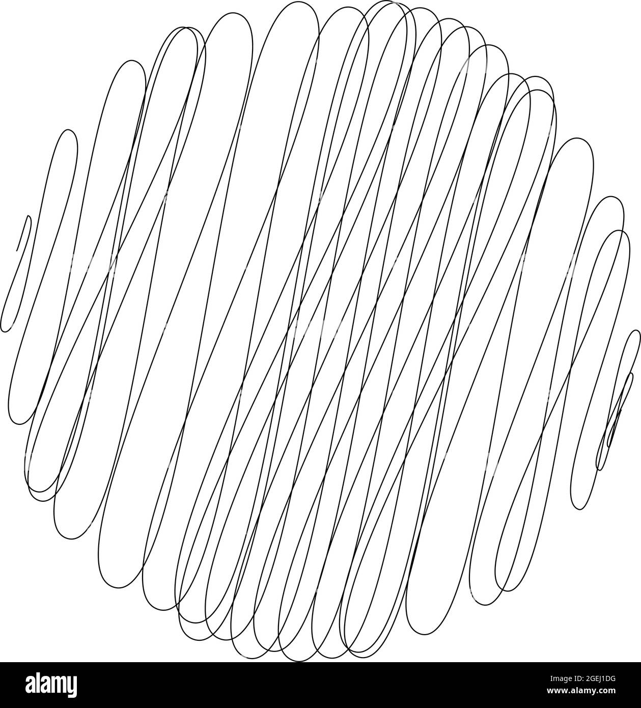 Random curly, tangle, twine lines. Doddle, sketchy, sketch rounded ...