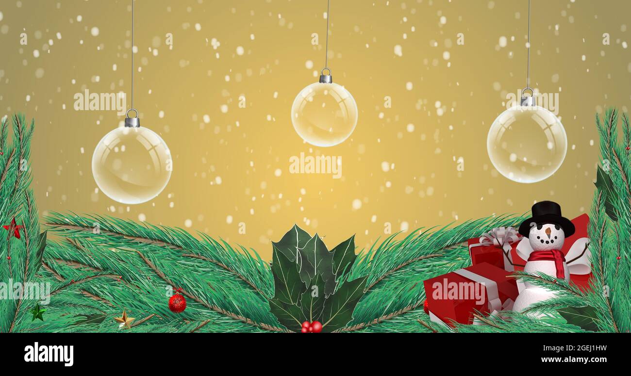 Image of christmas clear baubles dangling Stock Photo - Alamy