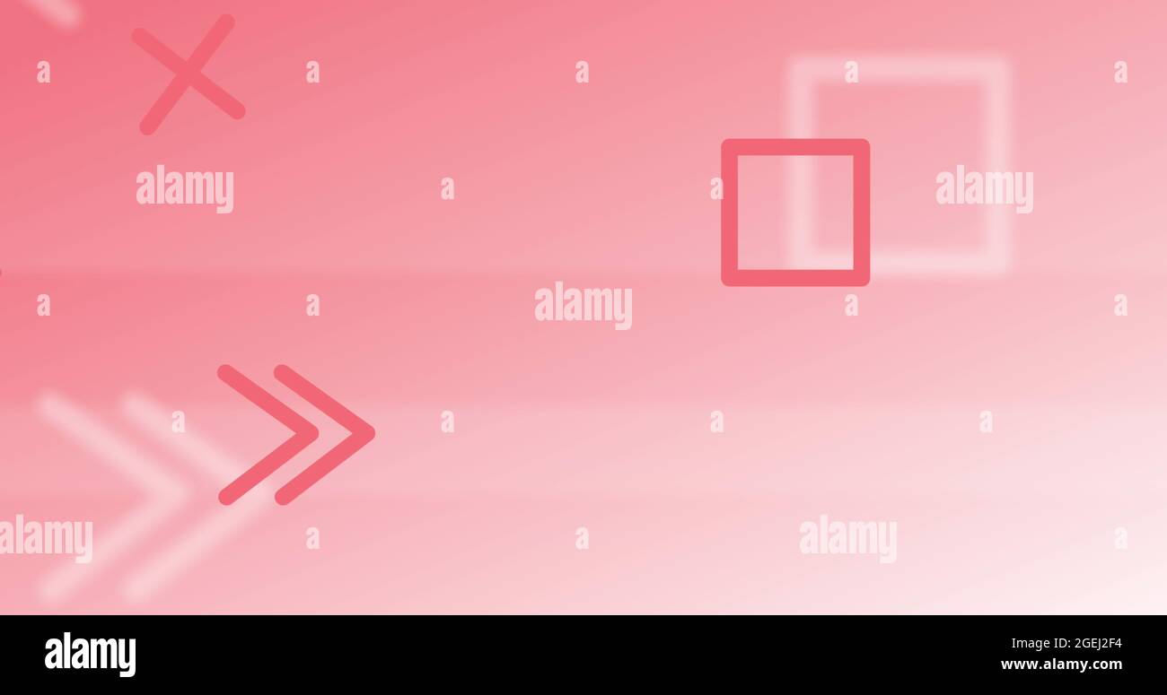 Image of cyber monday text in white and green letters over pink shapes ...