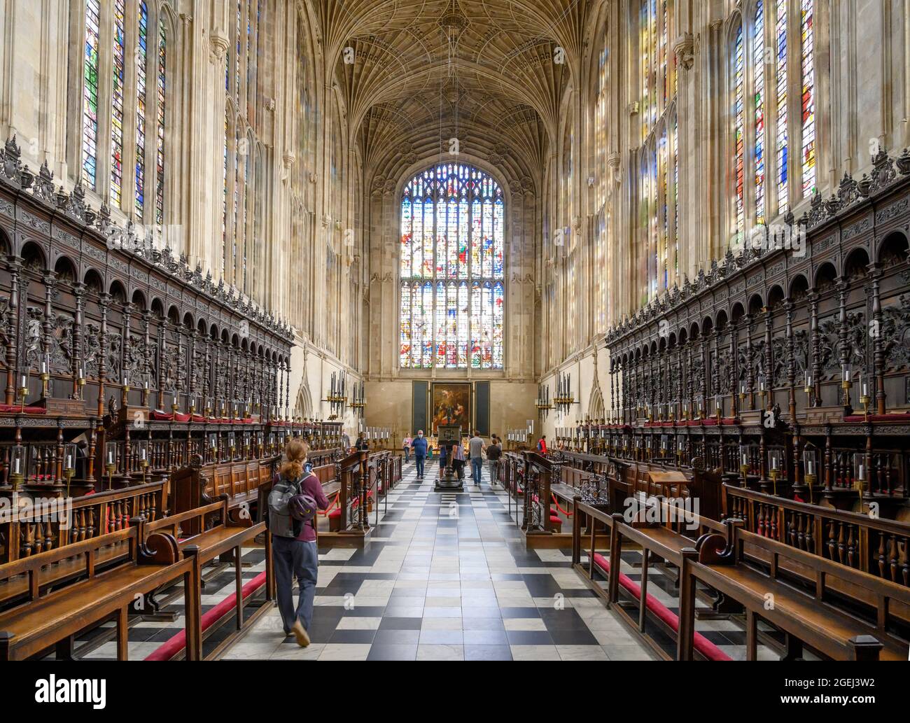 Interior of King's College Chapel, King's College, Cambridge ...