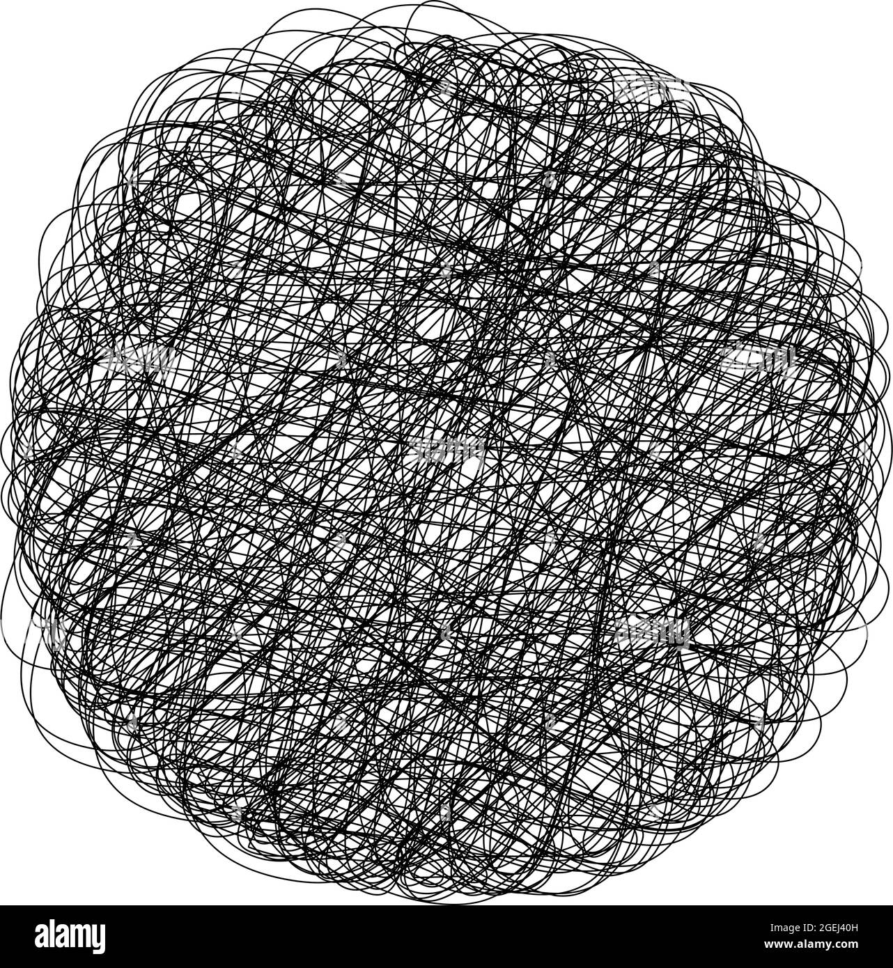 Random curly, tangle, twine lines. Doddle, sketchy, sketch rounded ...