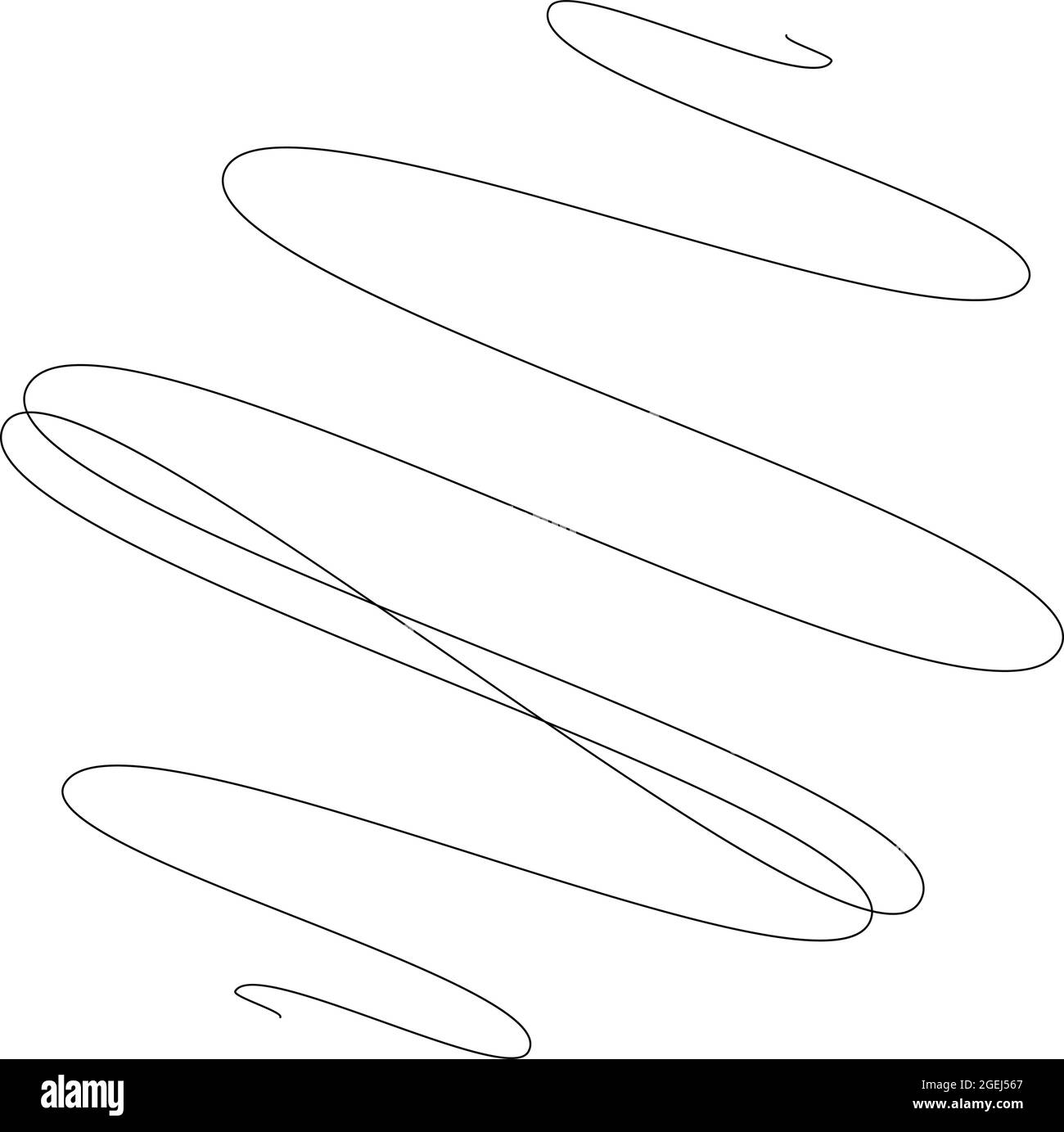 Random curly, tangle, twine lines. Doddle, sketchy, sketch rounded ...