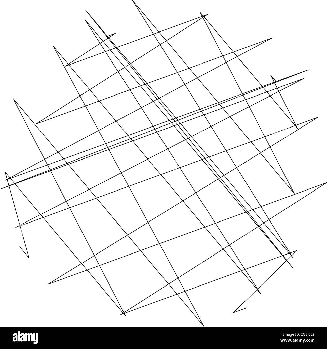 Geometric crisscross, zigzag, edgy lines element. Wavy, waving random ...