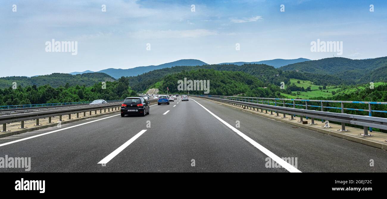 Cars are driving on the expressway or autobahn Stock Photo - Alamy