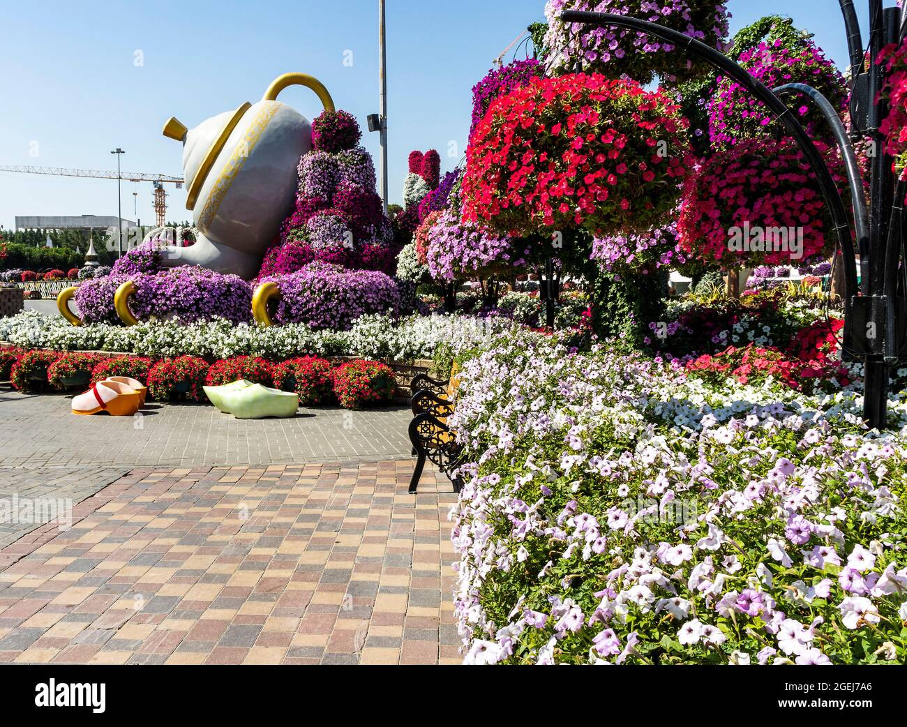 Dubai, UAE - 03.06.2020 Flower and landscaping installations in Dubai ...