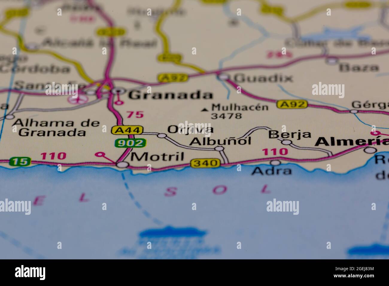 Albunol on a map hi-res stock photography and images - Alamy