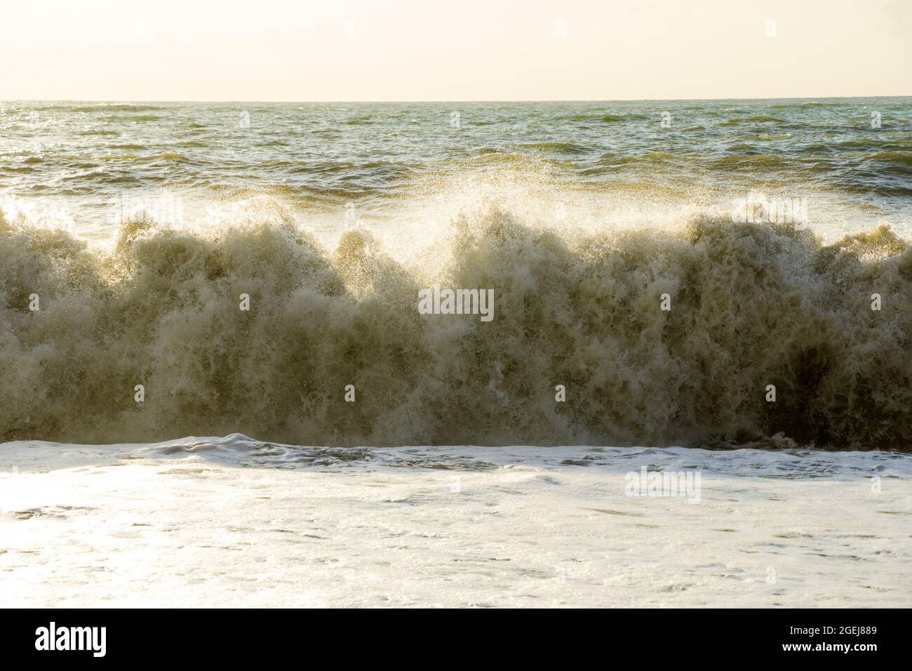Big sea waves and splashes during stormy weather in Batumi, Georgia Stock Photo - Alamy