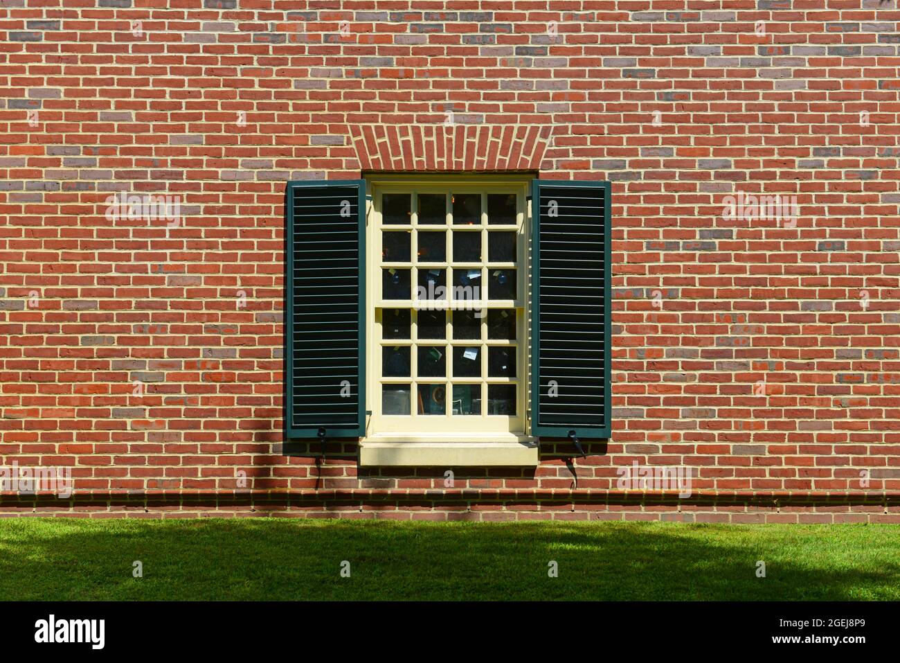 Colonial style window on historic house at Concord Museum in town ...