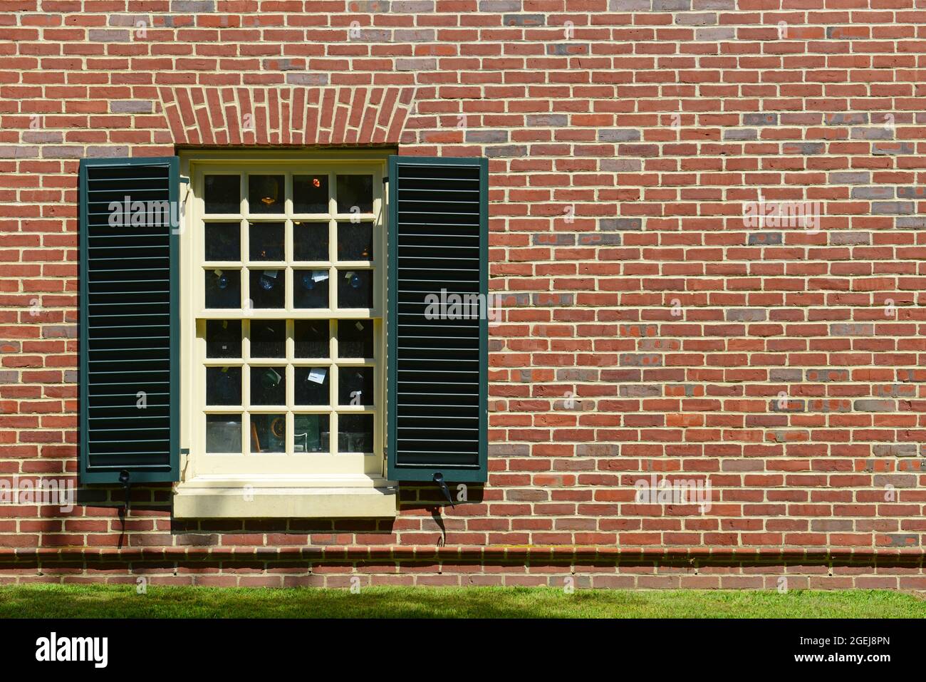 Colonial style window on historic house at Concord Museum in town ...
