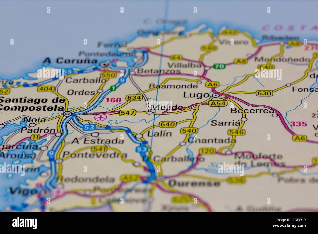 Map of melide spain hi-res stock photography and images - Alamy