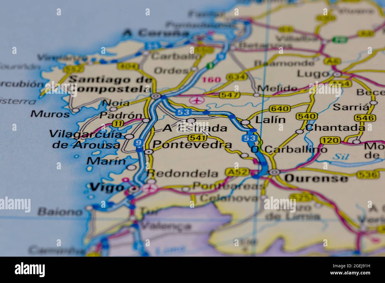 Pontevedra spain on a map hi-res stock photography and images - Alamy