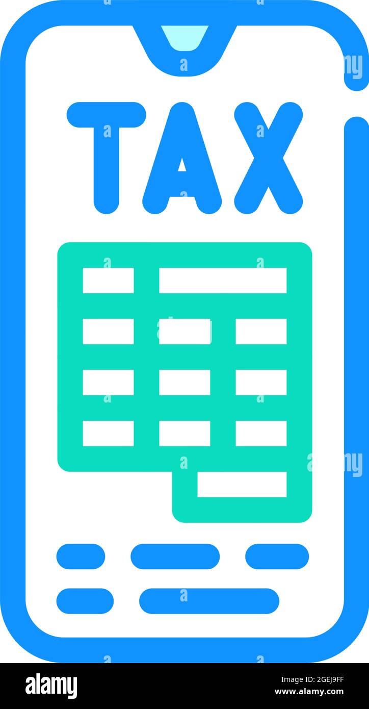 mobile tax color icon vector illustration Stock Vector Image & Art - Alamy