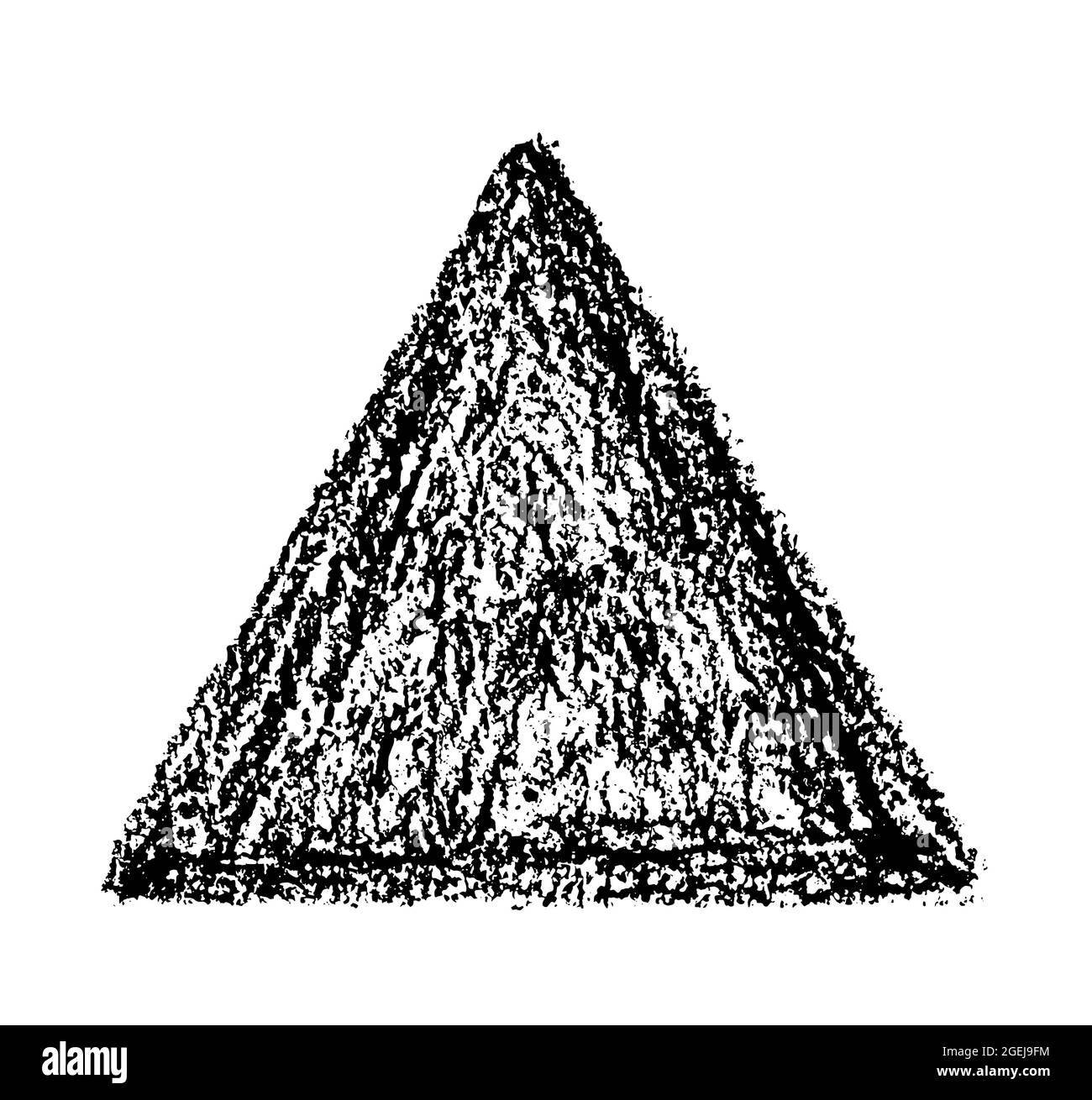 Triangle Grunge shape. Triangle painted with oil pastel. Vector ...