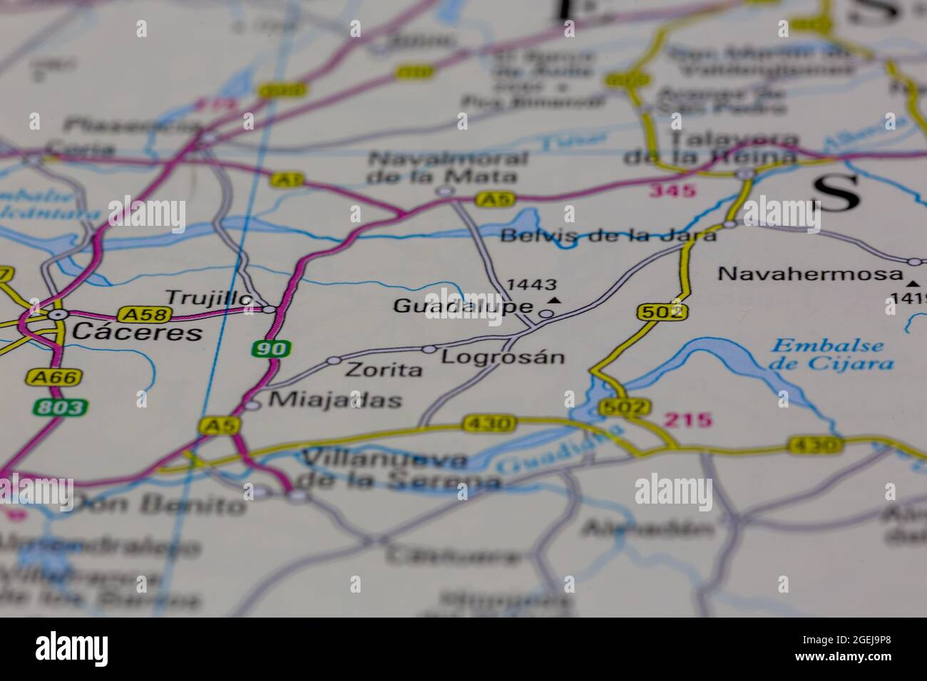 Map of guadalupe spain hi-res stock photography and images - Alamy