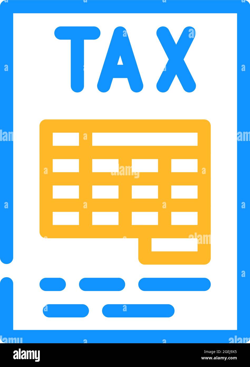 list tax color icon vector illustration Stock Vector Image & Art - Alamy