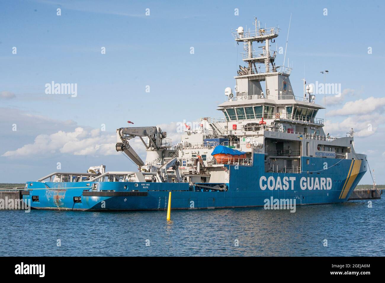 SWEDISH COAST GUARD Vessel KBV 002 in harbor of Slite Gotland Stock ...