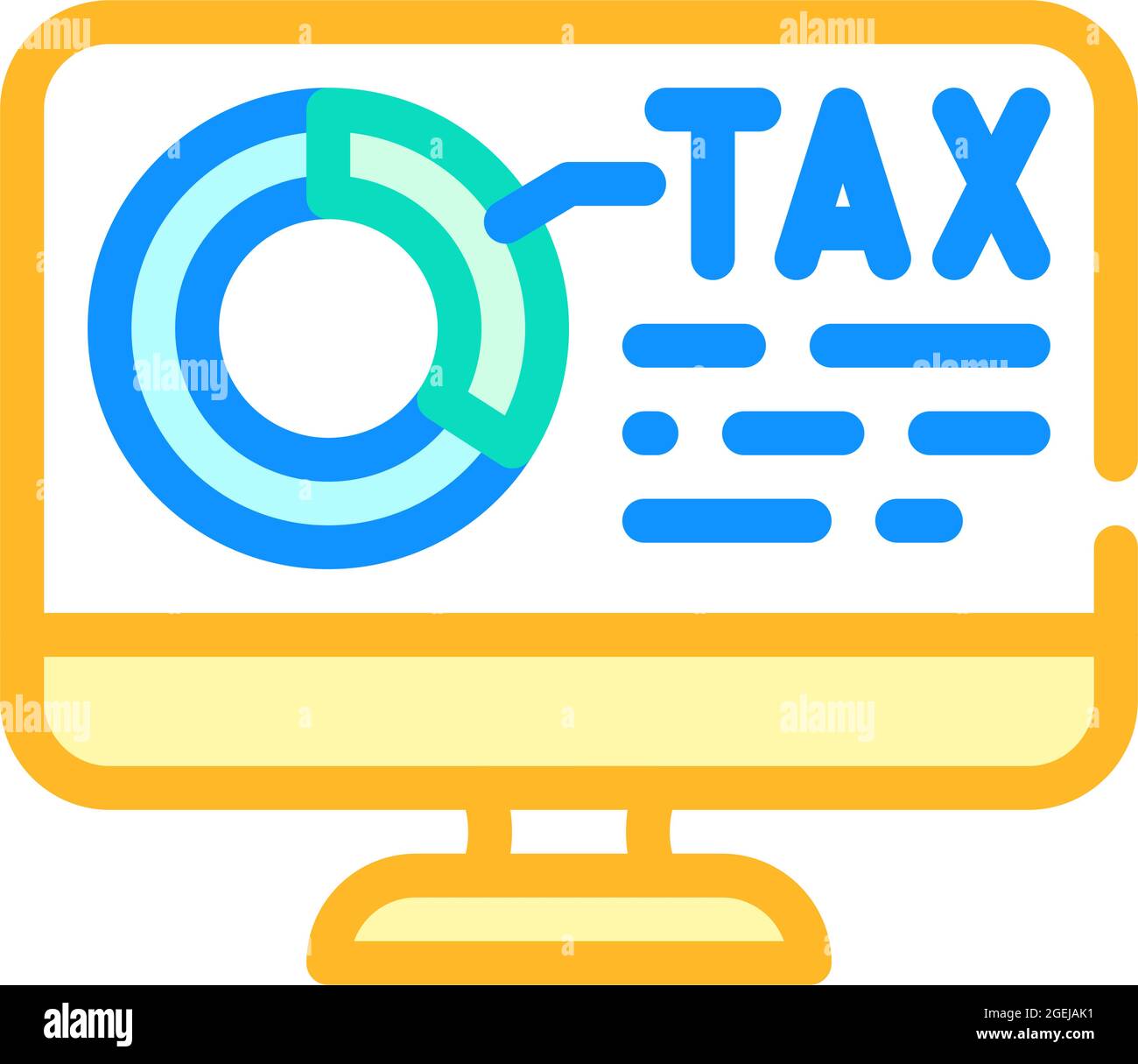 online tax report color icon vector illustration Stock Vector Image ...
