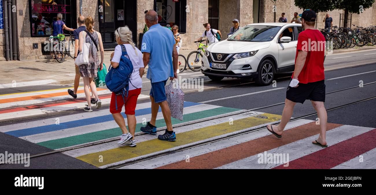 Colorful Pedestrian Sidewalks