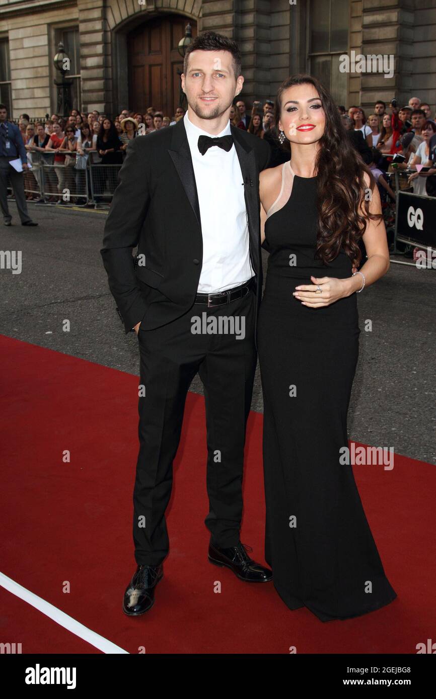 London. UK. Carl Froch and wife at The GQ Men of the Year Awards at the ...
