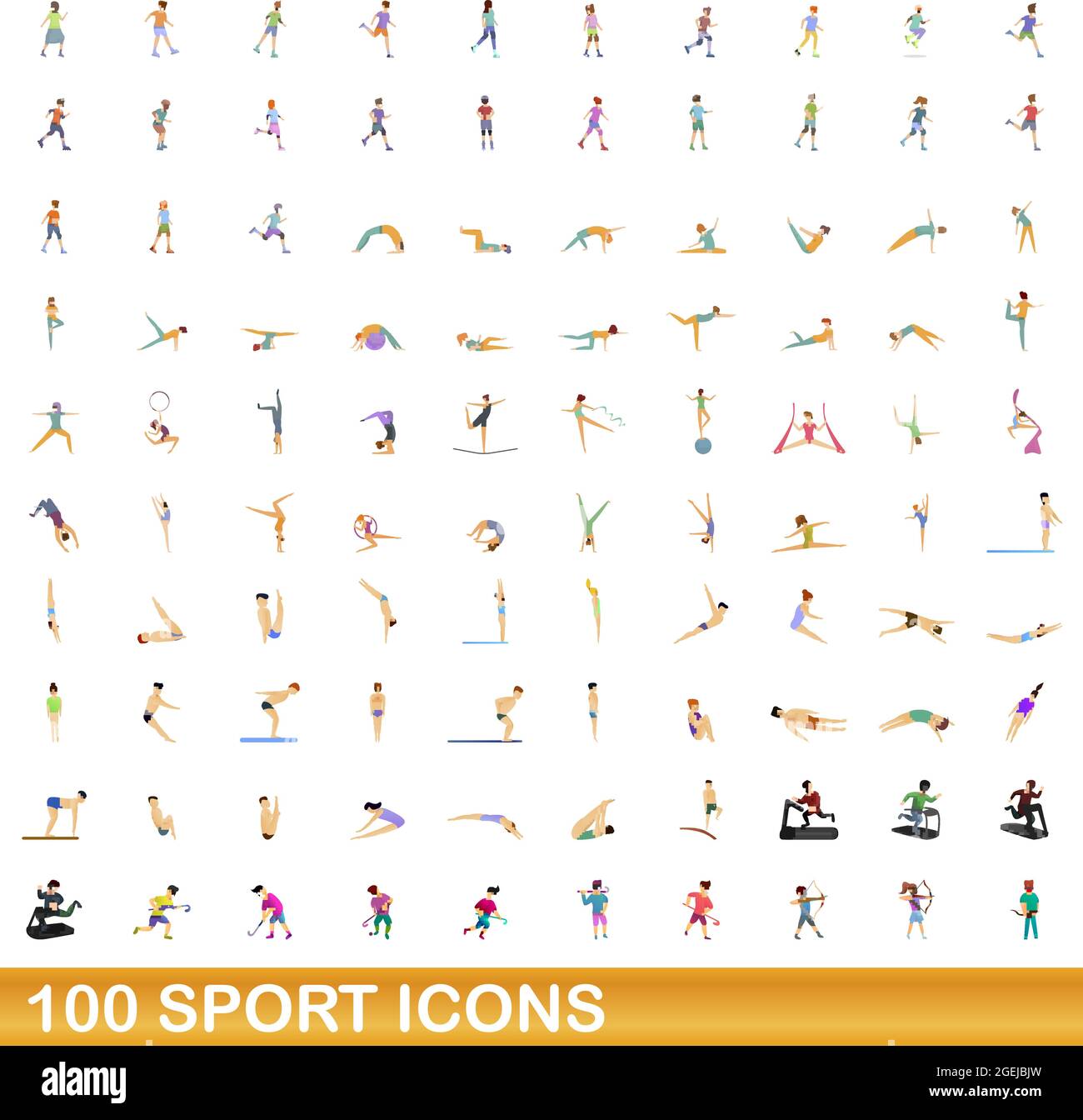 100 sport icons set. Cartoon illustration of 100 sport icons vector set ...