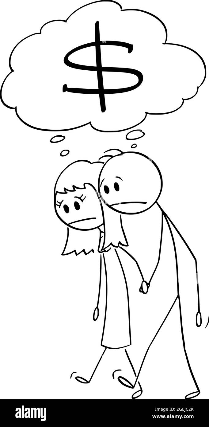 Frustrated Couple of Man and Woman with Financial Problem with Money ...