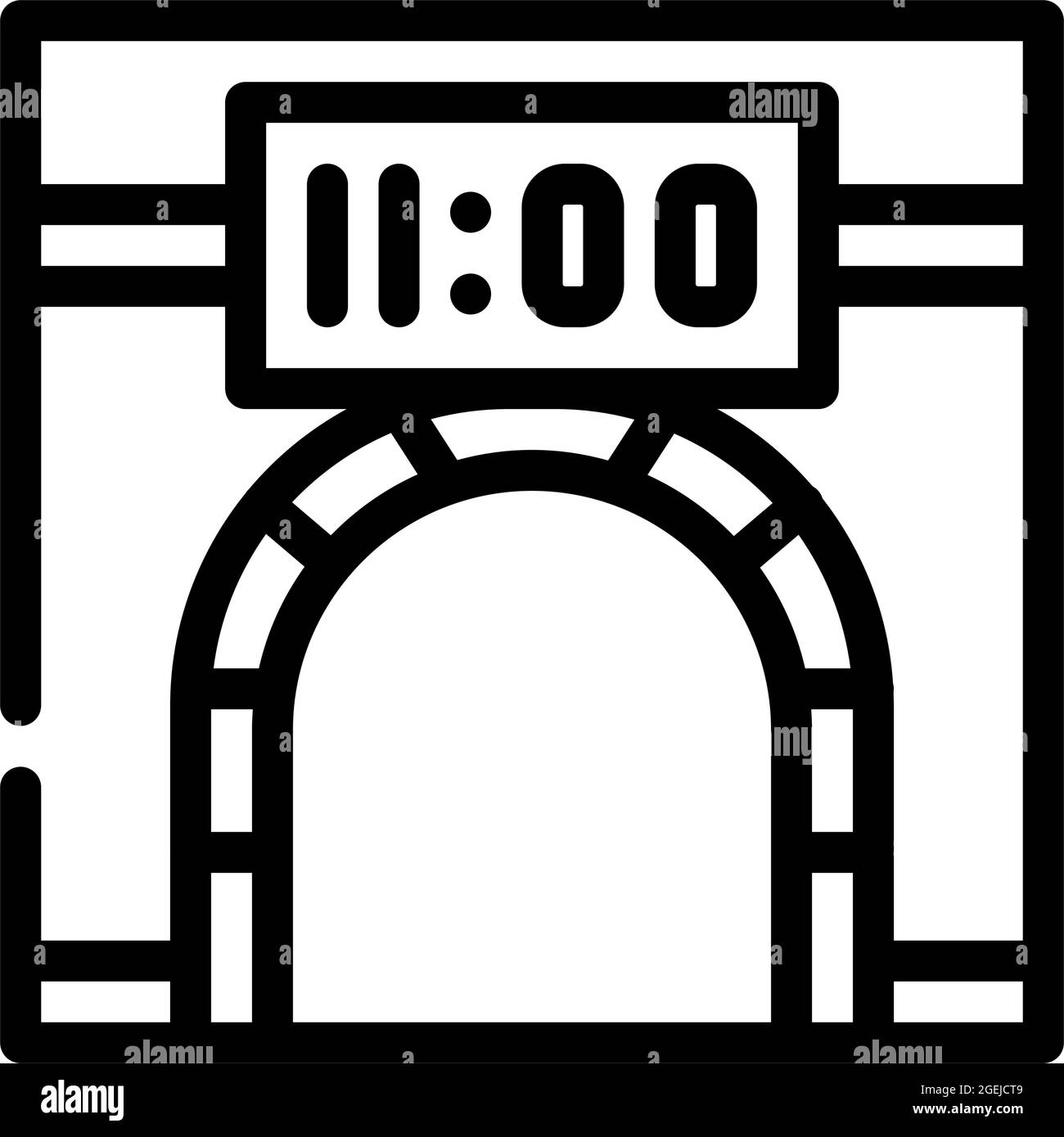 metro underground clock line icon vector illustration Stock Vector ...