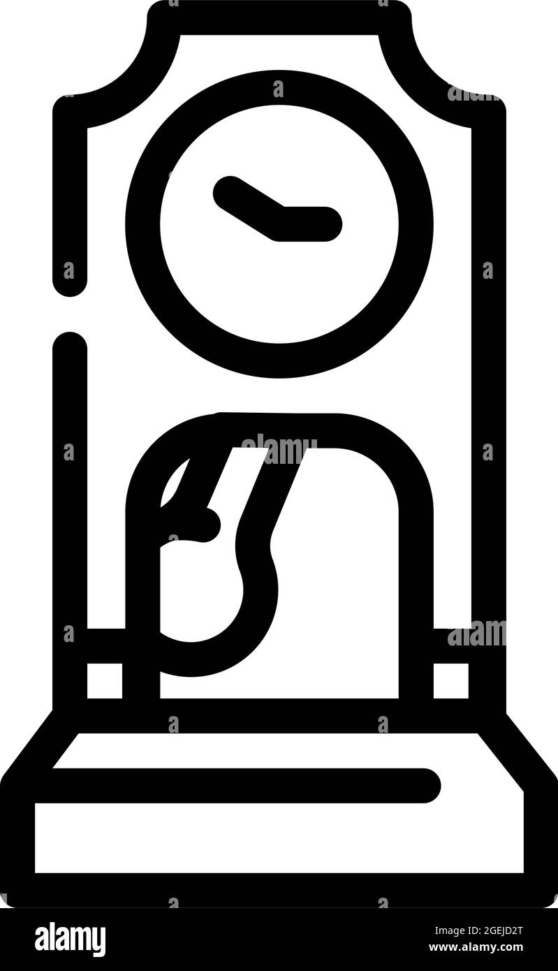 floor antique clock line icon vector illustration Stock Vector Image ...