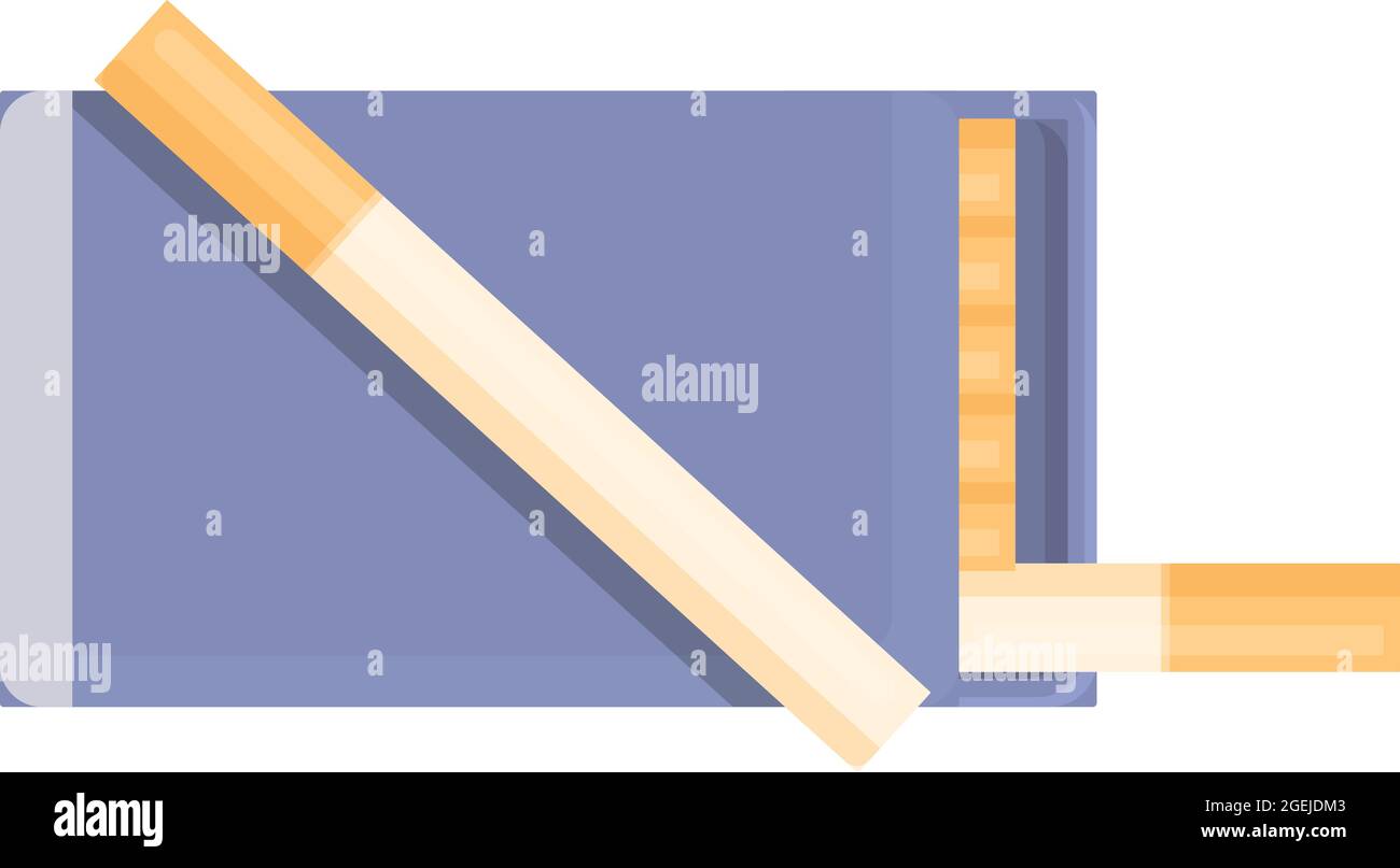 Cigarette package icon cartoon vector. Tobacco pack. Cigar packet Stock ...