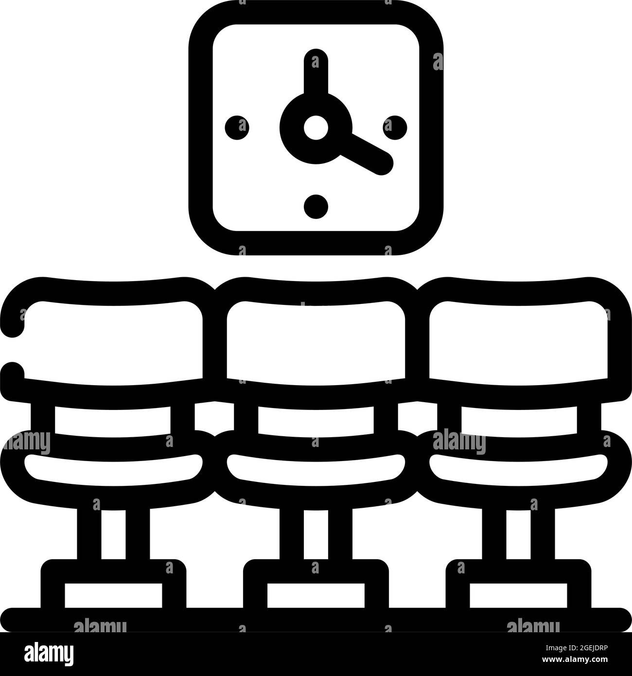 waiting room clock line icon vector illustration Stock Vector Image ...
