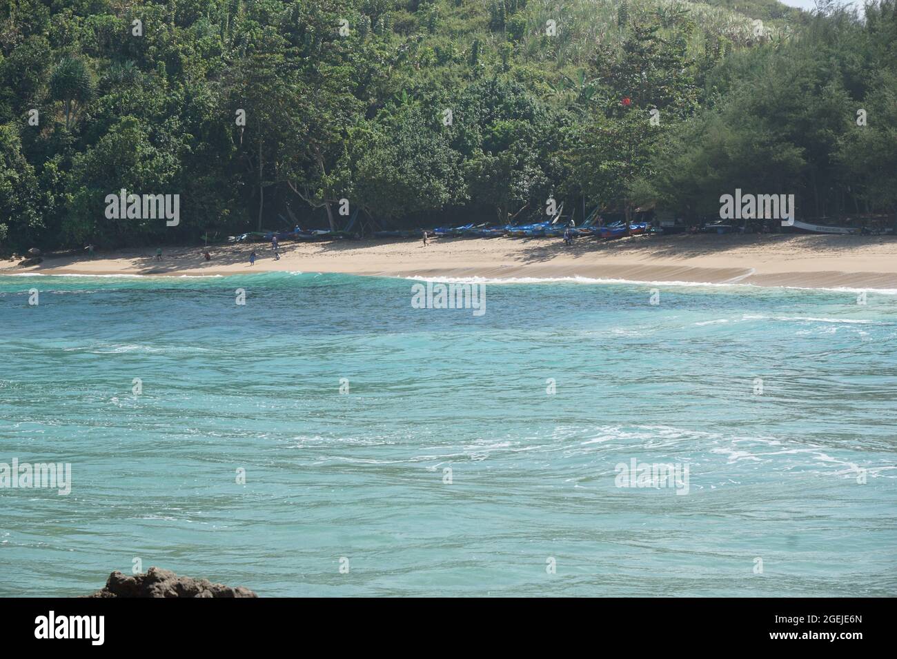 The beautiful Pangi beach in Blitar, East Java Indonesia Stock Photo ...