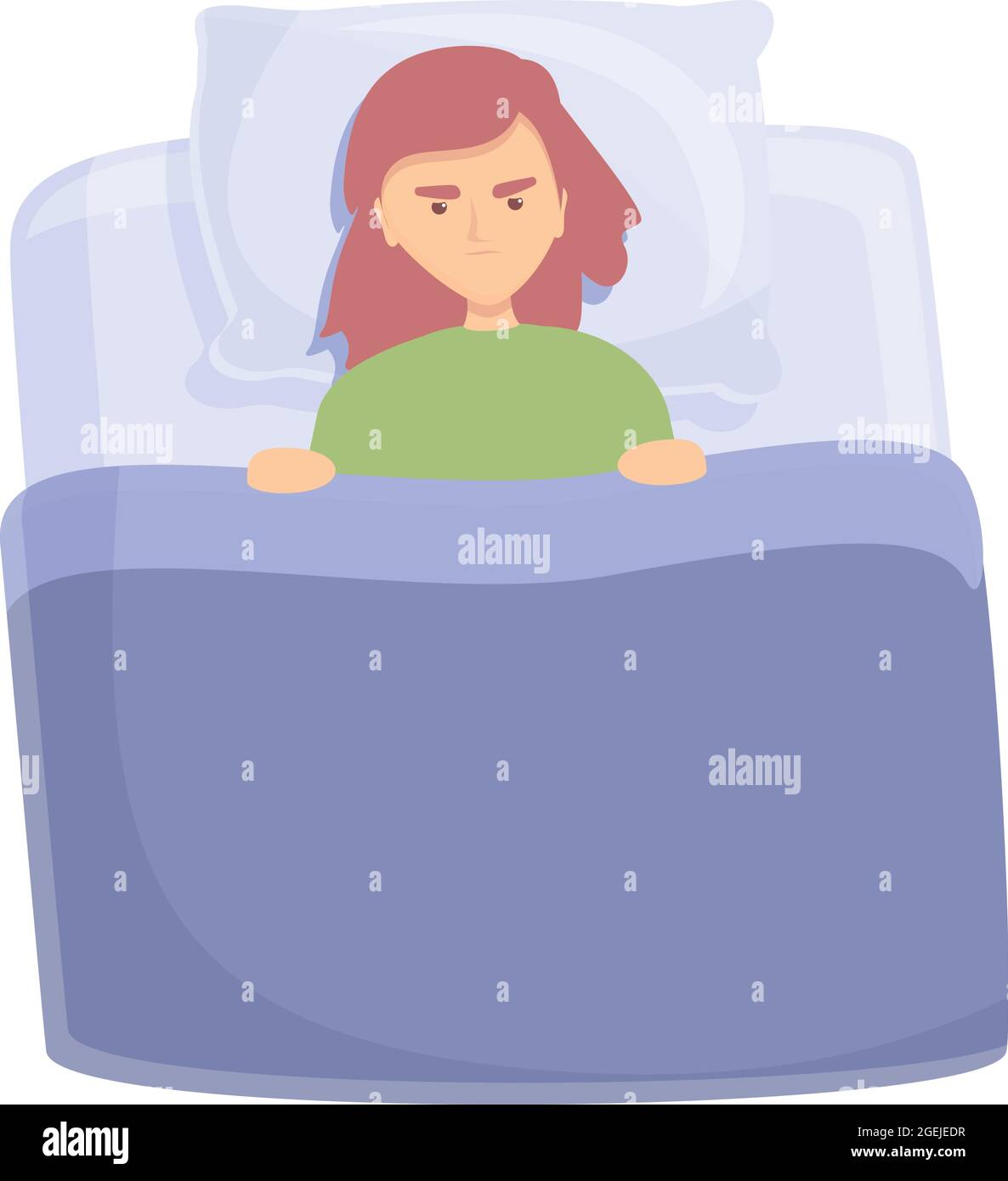 Female insomnia icon cartoon vector. Bed sleep. Woman sleepless Stock ...