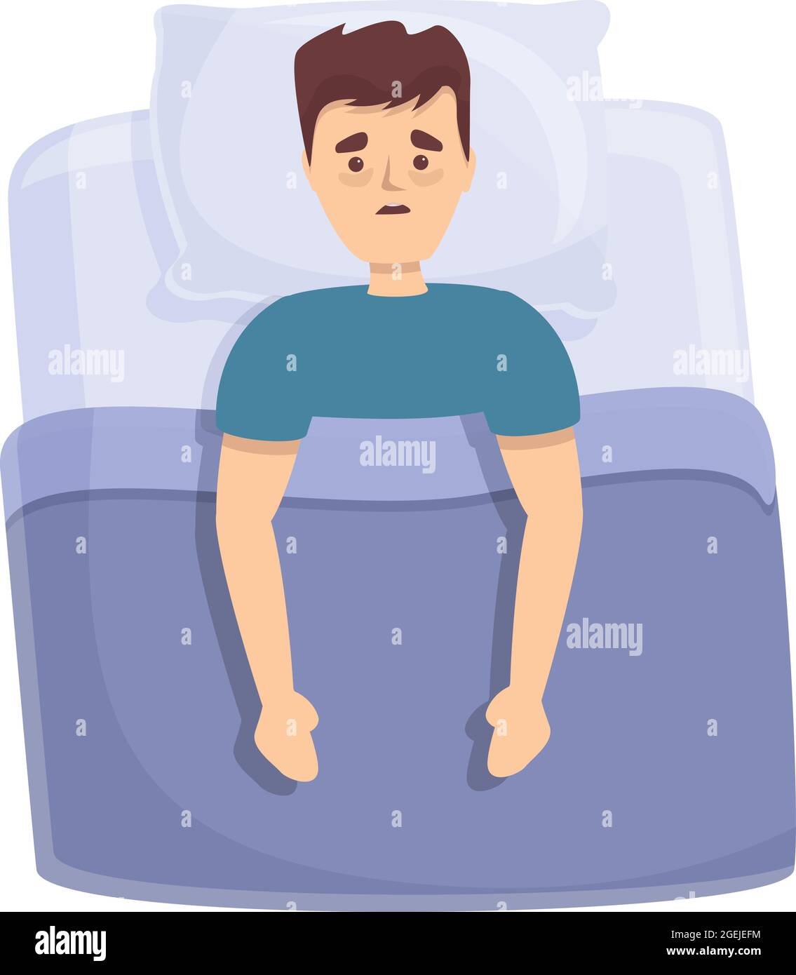 Boy sleepless icon cartoon vector. Insomnia sleep. Man disorder Stock ...