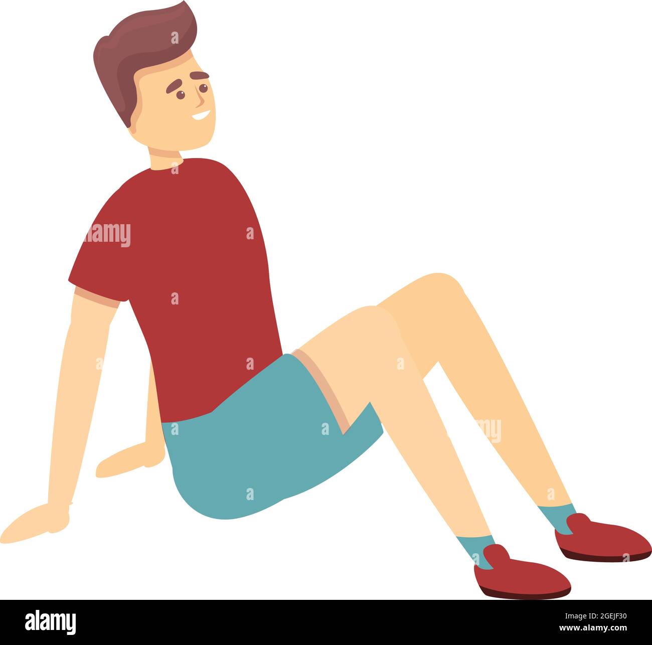 Resting boy gym icon cartoon vector. Workout health. Drink up Stock ...