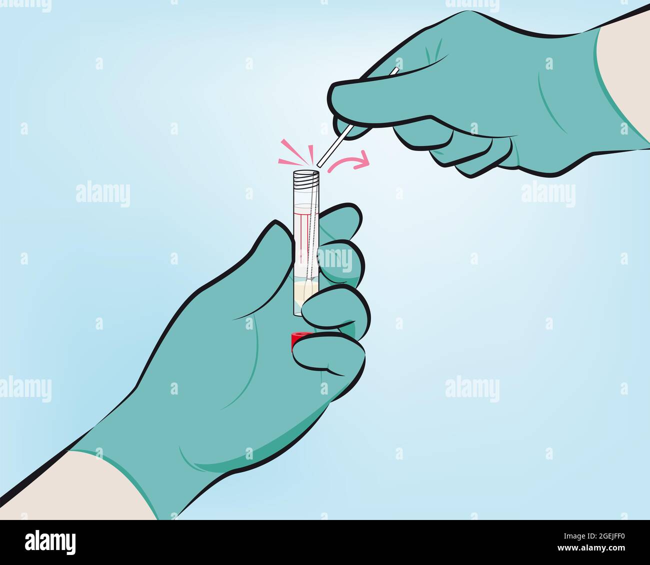 Step 7 : Identifying the scoreline, break the swab shaft against the ...