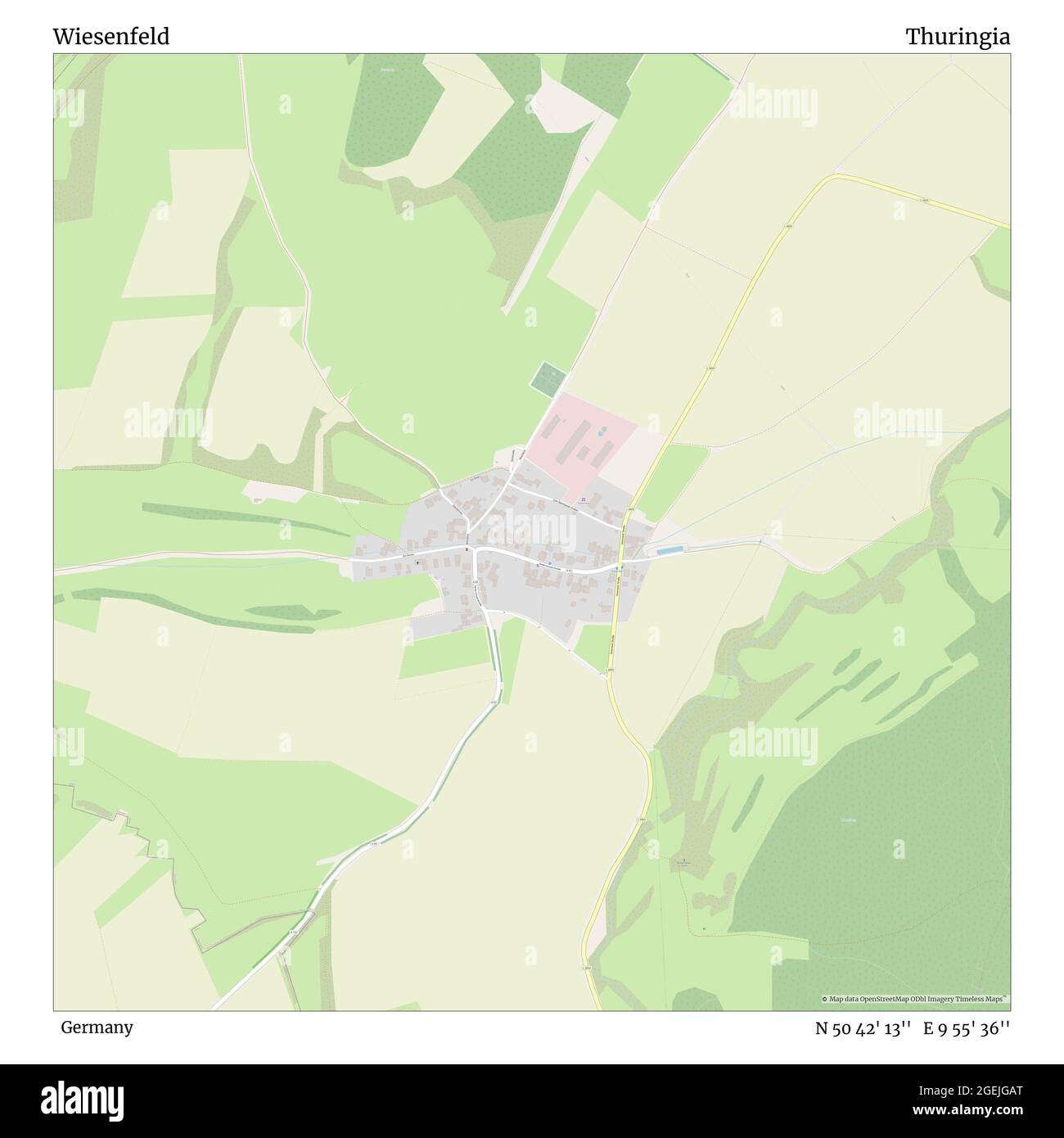 Wiesenfeld, Germany, Thuringia, N 50 42' 13'', E 9 55' 36'', map ...